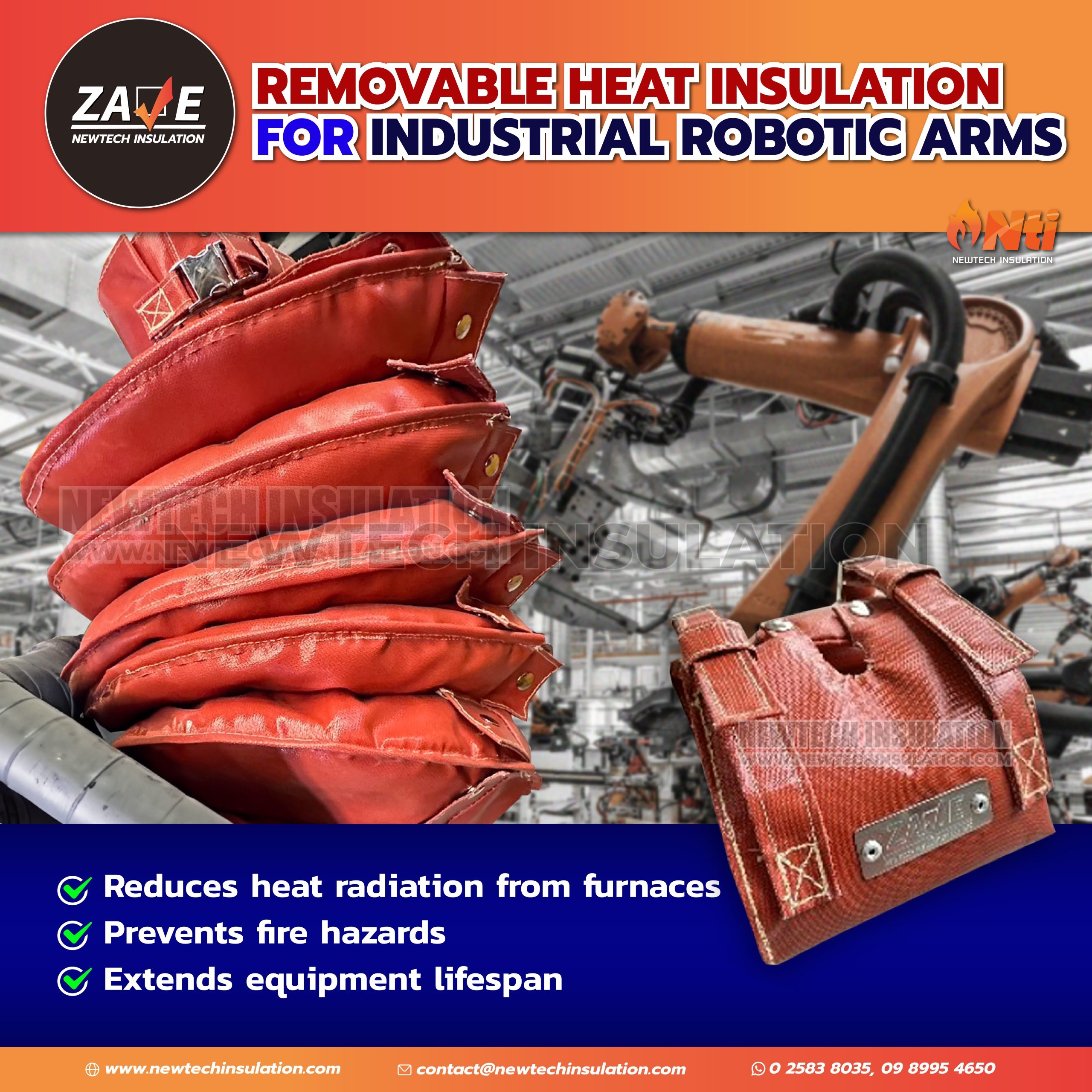 ZAVE® Removable Heat Insulation for Industrial Robotic Arms - Newtech ...